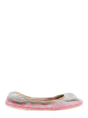 SLO_HAND_MADE Crochet-trimmed Ballet Flats - Grey