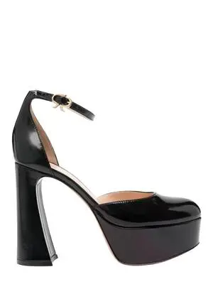 GIANVITO ROSSI 120mm Platform Heeled Pumps With Ankle Strap - Black