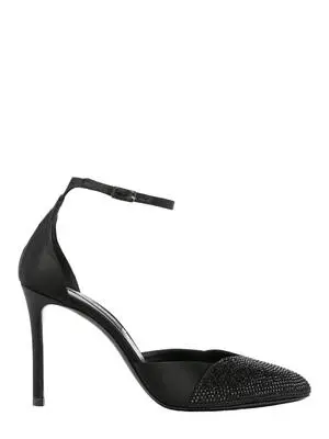 Giorgio Armani 90mm Crystal-embellished Ankle-strap Pumps - Black