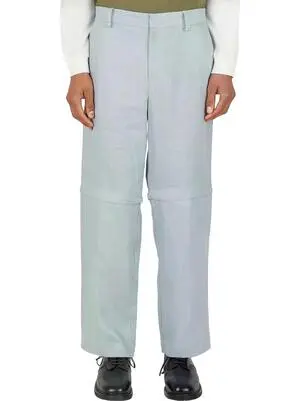 WYNN HAMLYN Detachable-panel Linen Trousers - Blue