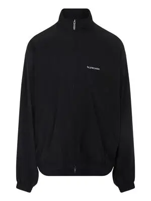 Balenciaga Logo-print Zip-up Jacket - Black