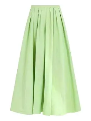 Rosie Assoulin Cotton-blend Pleated Midi Skirt - Green