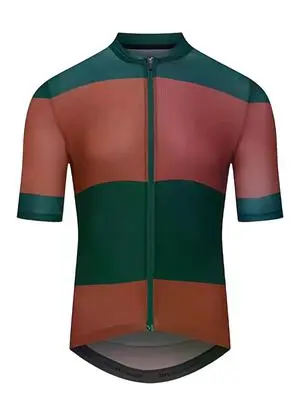 Cafe Du Cycliste Horizontal-stripe Cycling Polo Shirt - Green