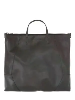 Brunello Cucinelli Large Leather Panelled Tote Bag Brown