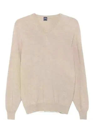 Fedeli V-neck Cashmere Sweater - Neutrals