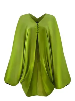 TALLER MARMO Azores Balloon-sleeve Blouse - Green