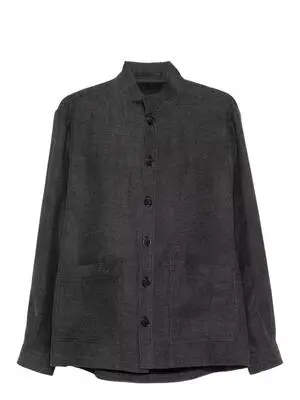 GIORGIO ARMANI Band-Collar Patch-Pocket Jacket