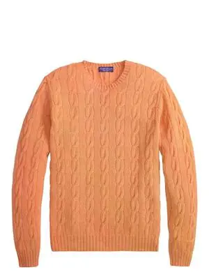 Ralph Lauren Purple Label Cable-knit Long-sleeve Sweater - Orange