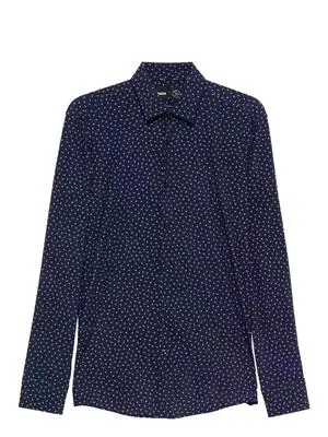 BOSS Long-sleeved Patterned Shirt - Blue