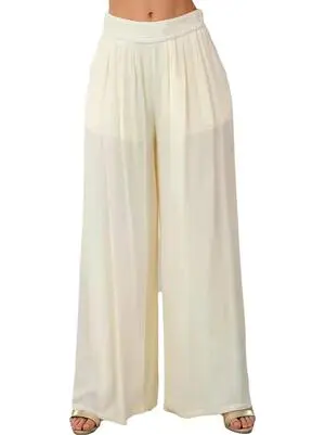 BABYLONE PARIS Pleated Semi-sheer Trousers - Neutrals