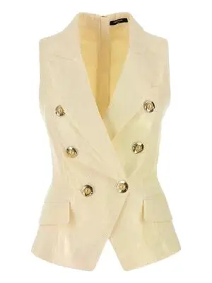 Balmain Double-breasted Buttoned Vest - Neutrals