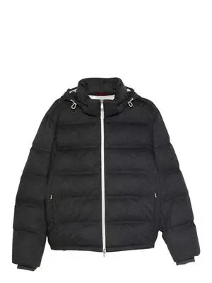 Brunello Cucinelli Hooded Quilted Padded Jacket - Grey