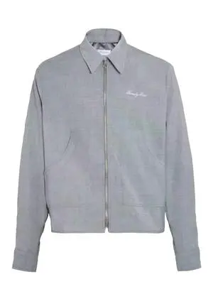 FAMILY FIRST Embroidered Zip-up Jacket - Grey