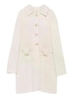 CHARLOTT Single-breasted Flap-pocket Coat - Neutrals