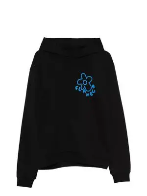 FLANEUR Flower-print Hoodie - Black