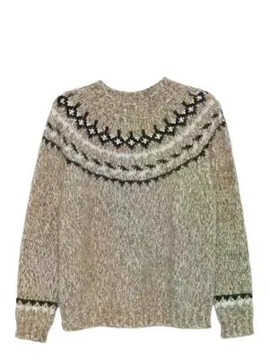 P.a.r.o.s.h Fair Isle Knit Crew-neck Sweater - Neutrals