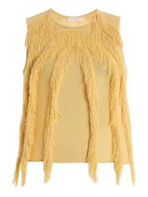 Ulla Johnson Bonnie Sleeveless Fringe Top - Yellow