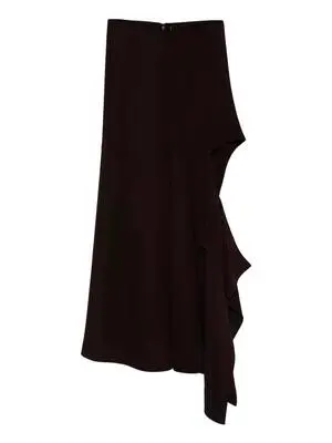MUGLER Ruffled Asymmetric Skirt - Red