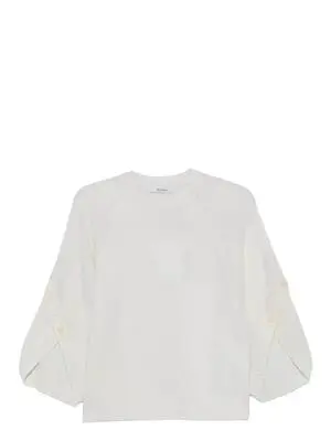 Max Mara Buttoned-cuff Knitted Top - Neutrals