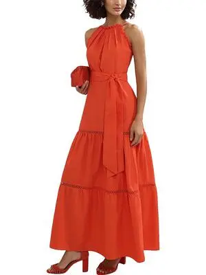 PHASE EIGHT Nolia Tiered Maxi Dress - Orange