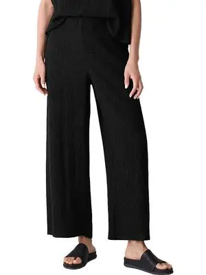 Eileen Fisher Crinkled Ankle Pants Black