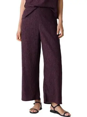 Eileen Fisher Crinkled Ankle Pants Blackberry