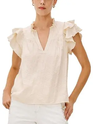 Rails Calista Double Flutter Sleeve Top - Ivory