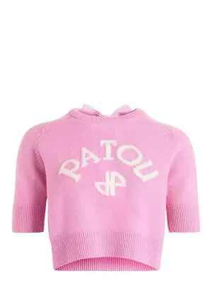 PATOU Logo-intarsia Ribbon-detailed Sweater - Pink