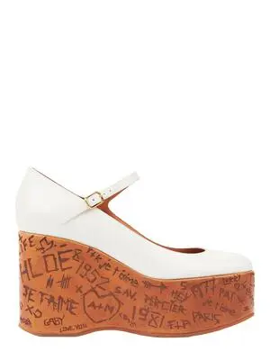Chloé Maxime Wedge Pumps Eggshell