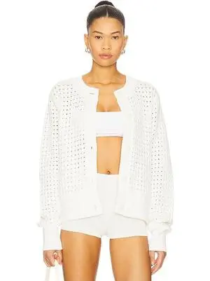 Varley Bettina Textured Knit Jacket - Snow White