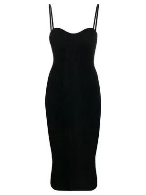 Helmut Lang Sweetheart-neck Midi Dress - Black