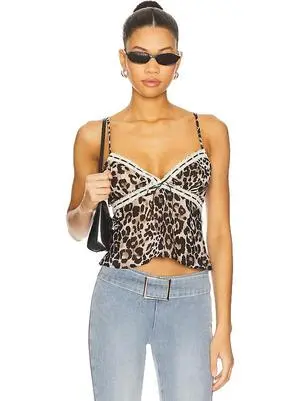 Superdown Indigo Top - Leopard