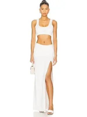 Superdown Leni Maxi Skirt Set - White