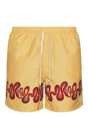BATHER Printed Swim Trunks - Yellow