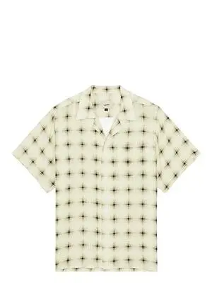 BATHER Ivory Digi Plaid Camp Shirt In Beige - White