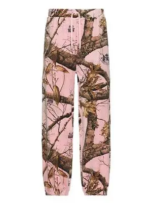 PLEASURES Realtree Velour Track Pants In Pink - Pink Edge
