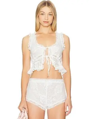 For Love & Lemons Antique Lace Top - White