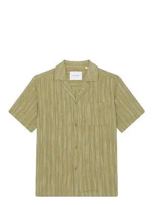 LES DEUX Lesley Slub 2.0 Shirt In Green - Oil Green