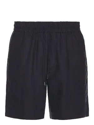 LES DEUX Otto Linen Shorts - Dark Navy