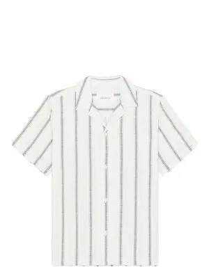 LES DEUX Lukas Check Dobby Shirt In White - Light Ivory