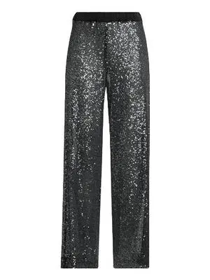 OTTOD'AME Flared Pants With Sequins And Tulle Appliqués Grey
