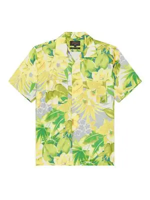 BEAMS Open Collar Tropical Pattern Print In ,green - Yellow