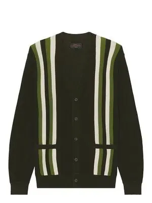 BEAMS Cardigan Stripe - Green