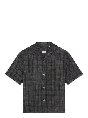 Burberry Denim Short Sleeve Shirt In Blue - Indigo Check