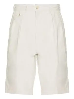 BEAMS 2 Pleats Twill Shorts - Cement