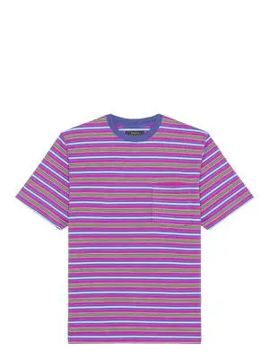 BEAMS Pocket Tee Multi Stripe - Purple