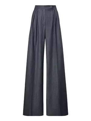 Max Mara Baden Pleated Wide-leg Pants - Blue