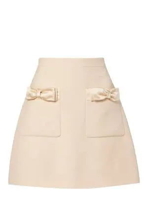 VALENTINO Crepe Couture Bow-Detail Miniskirt
