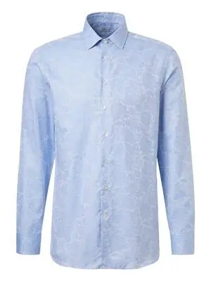 Etro Floral Cotton Jacquard Shirt - Blue