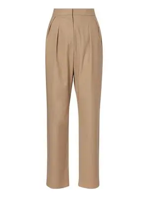 Max Mara Dede Pleated Cotton Pants - Beige